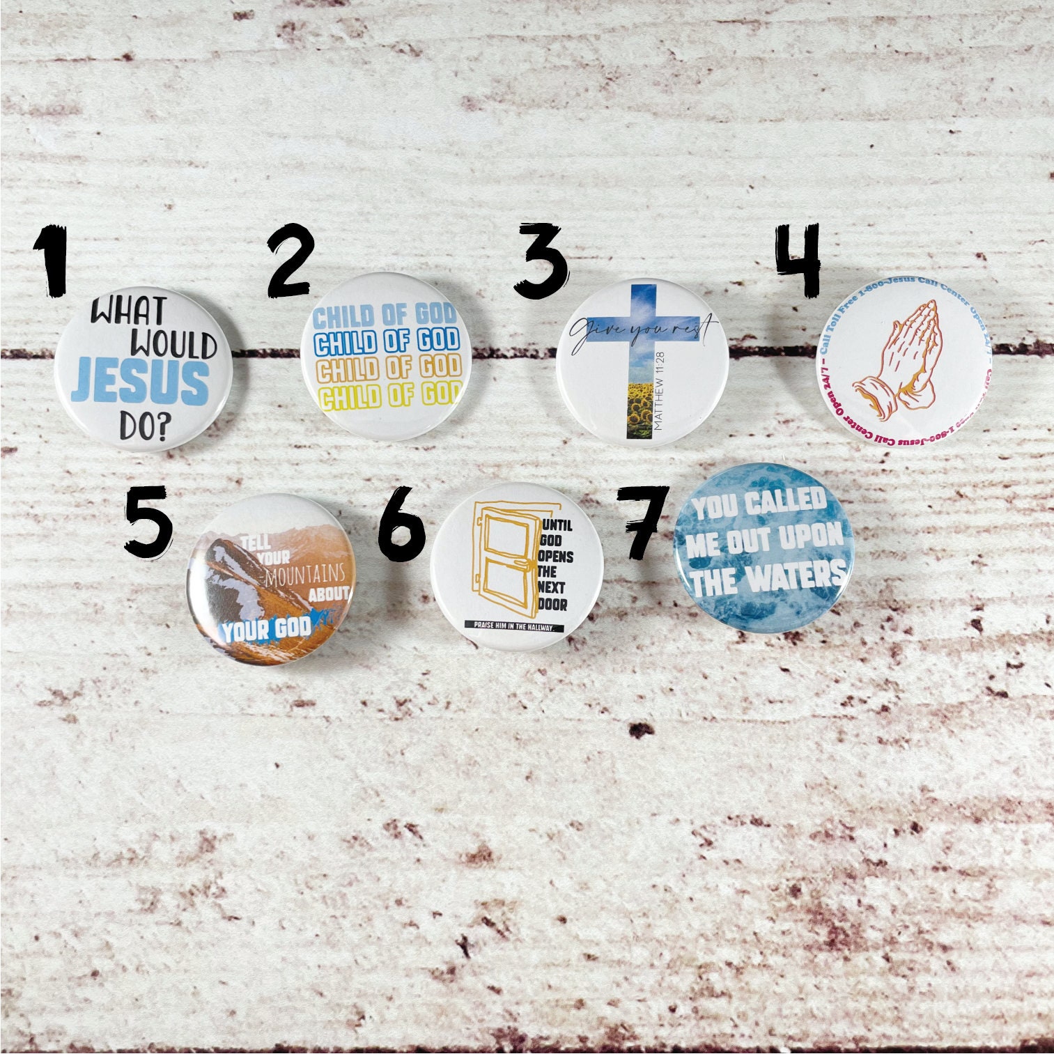 Christian 1.5in Pin Back Buttons Bible Versus Christian Inspiration ...