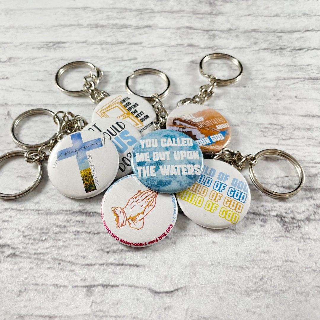 Set of 50 Christian 1.5in Buttons Keychain Youth Group Bible Versus ...