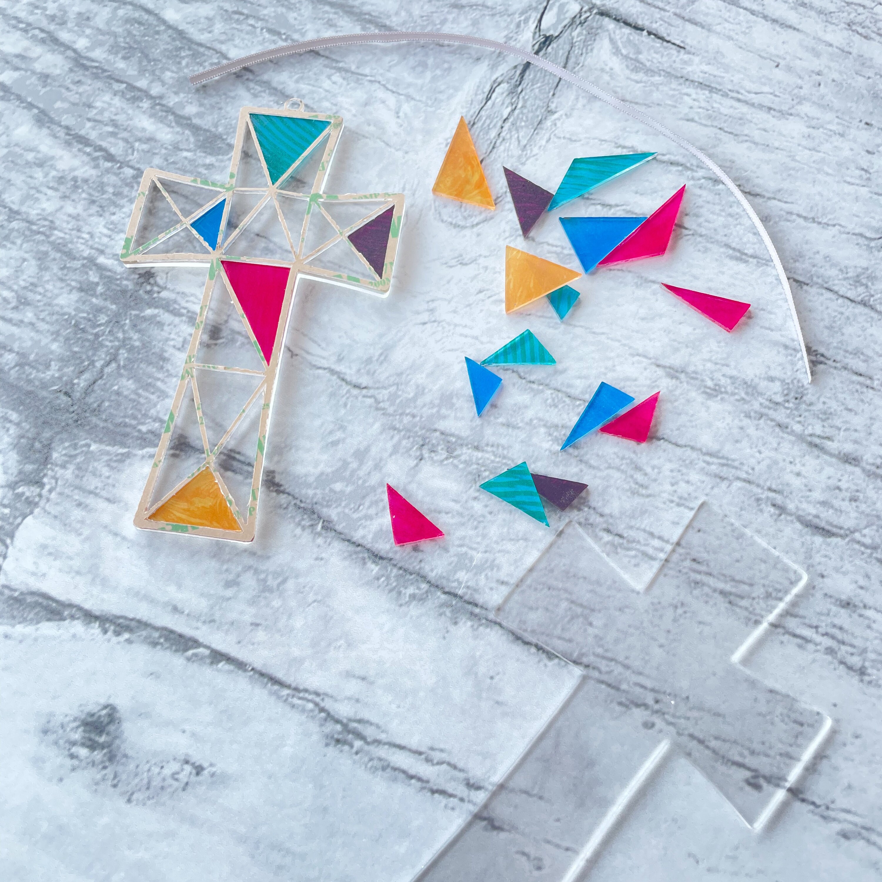 Christian Stain Glass Cross Craft Kit | Youth Group Activity | Sunday ...