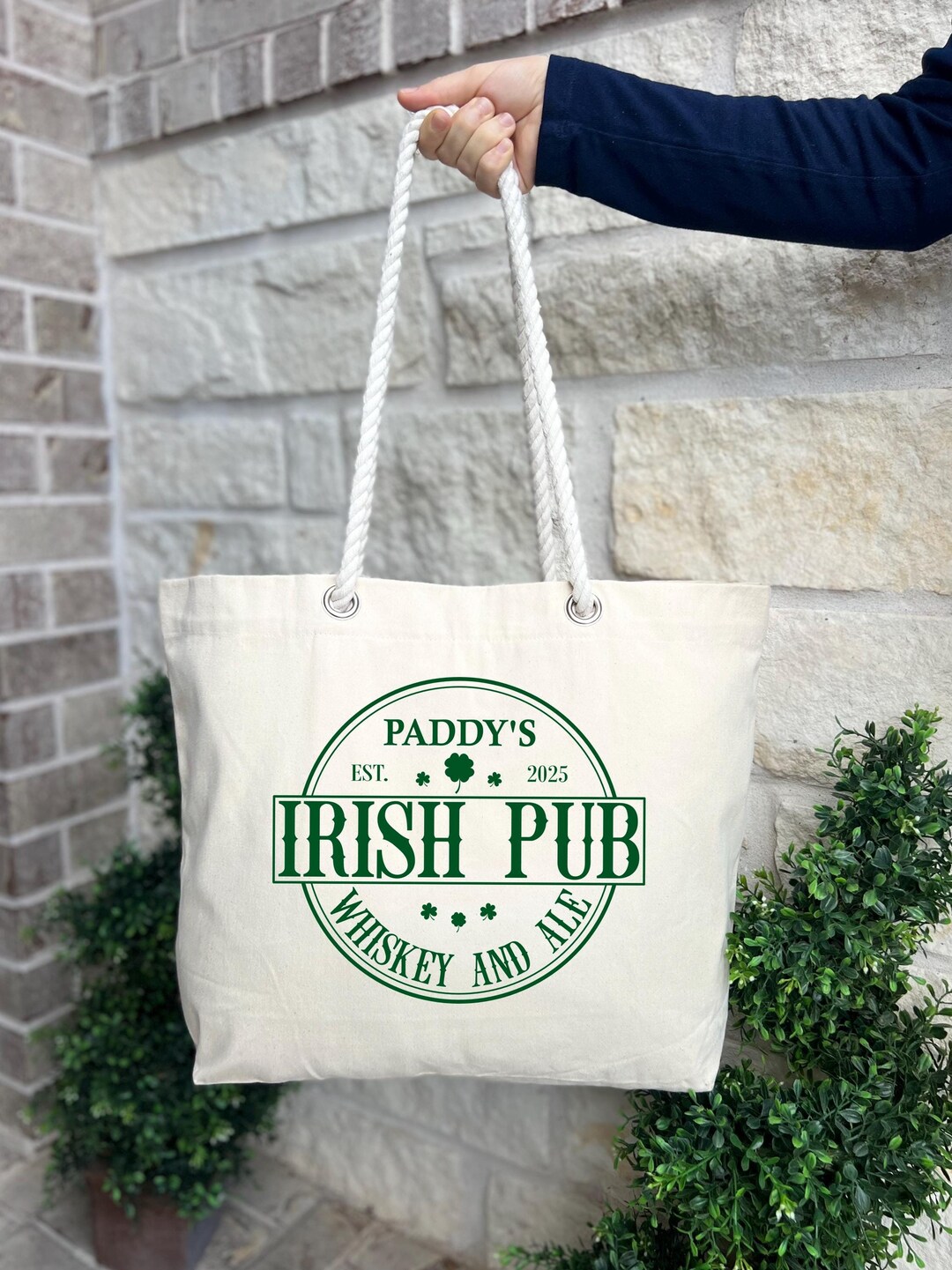 Custom Irish Pub Logo Tote Bag, Personalized Irish Pub Bag,st Patrick's ...