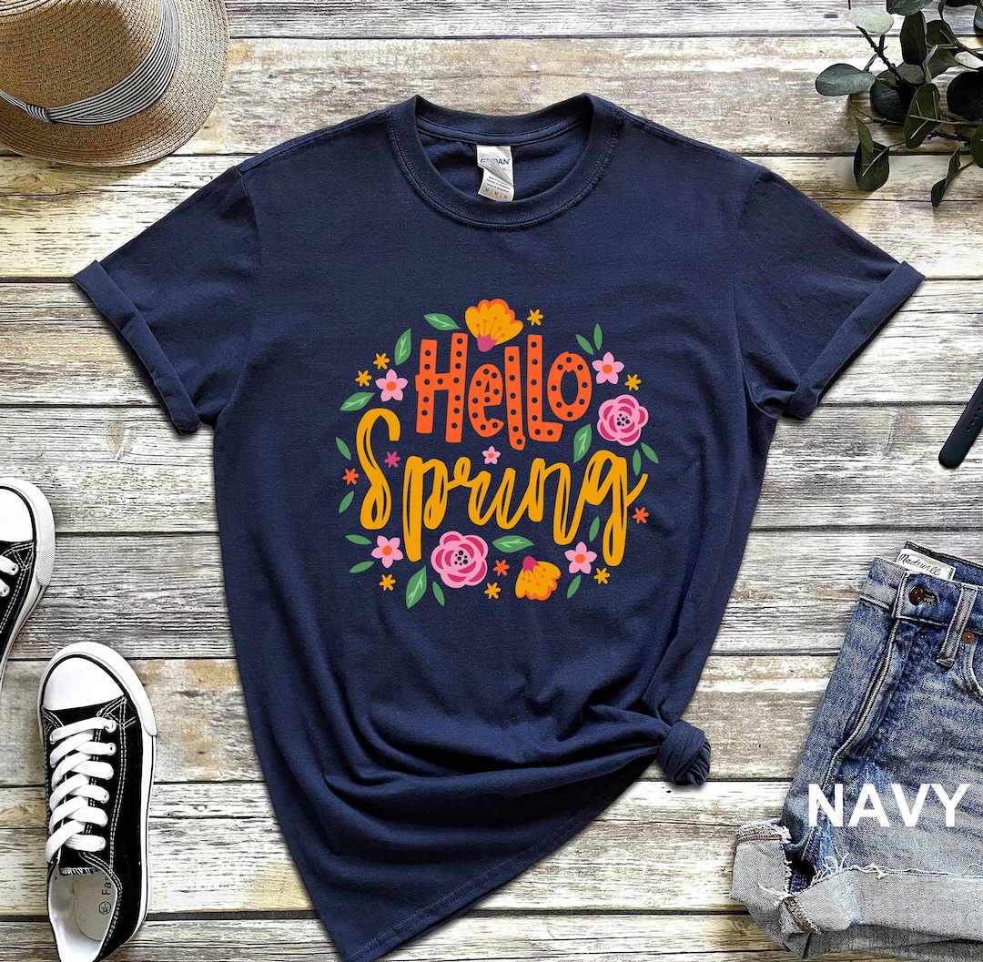 Hello Spring Shirt, Spring Season T-shirt, Cute Spring Tee for Mom ...