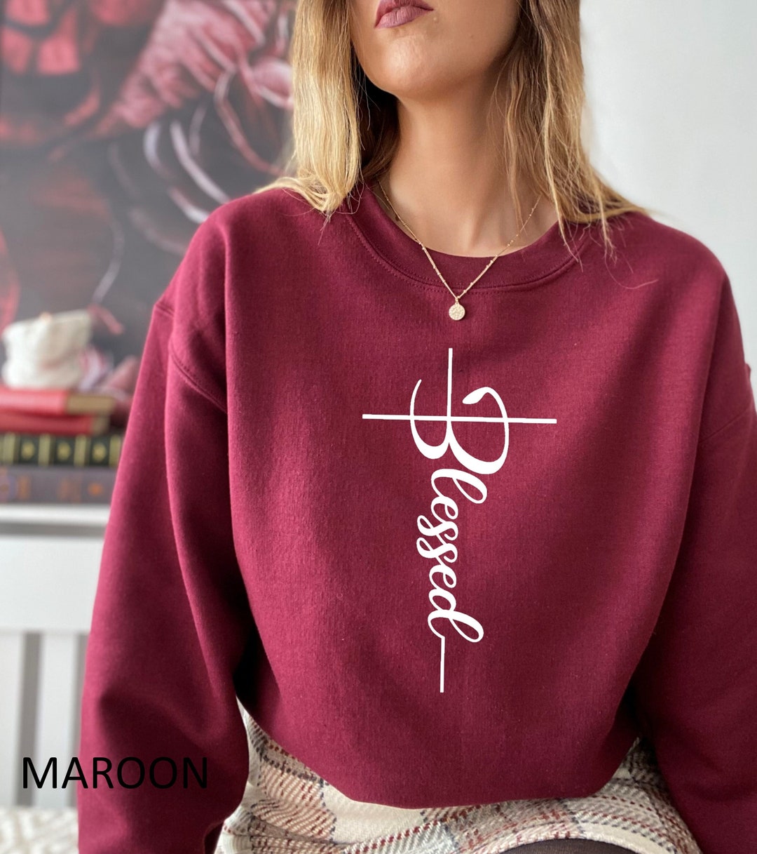 Blessed Sweatshirt, Womens Sweatshirt, Gift for Her, Thanksgiving ...