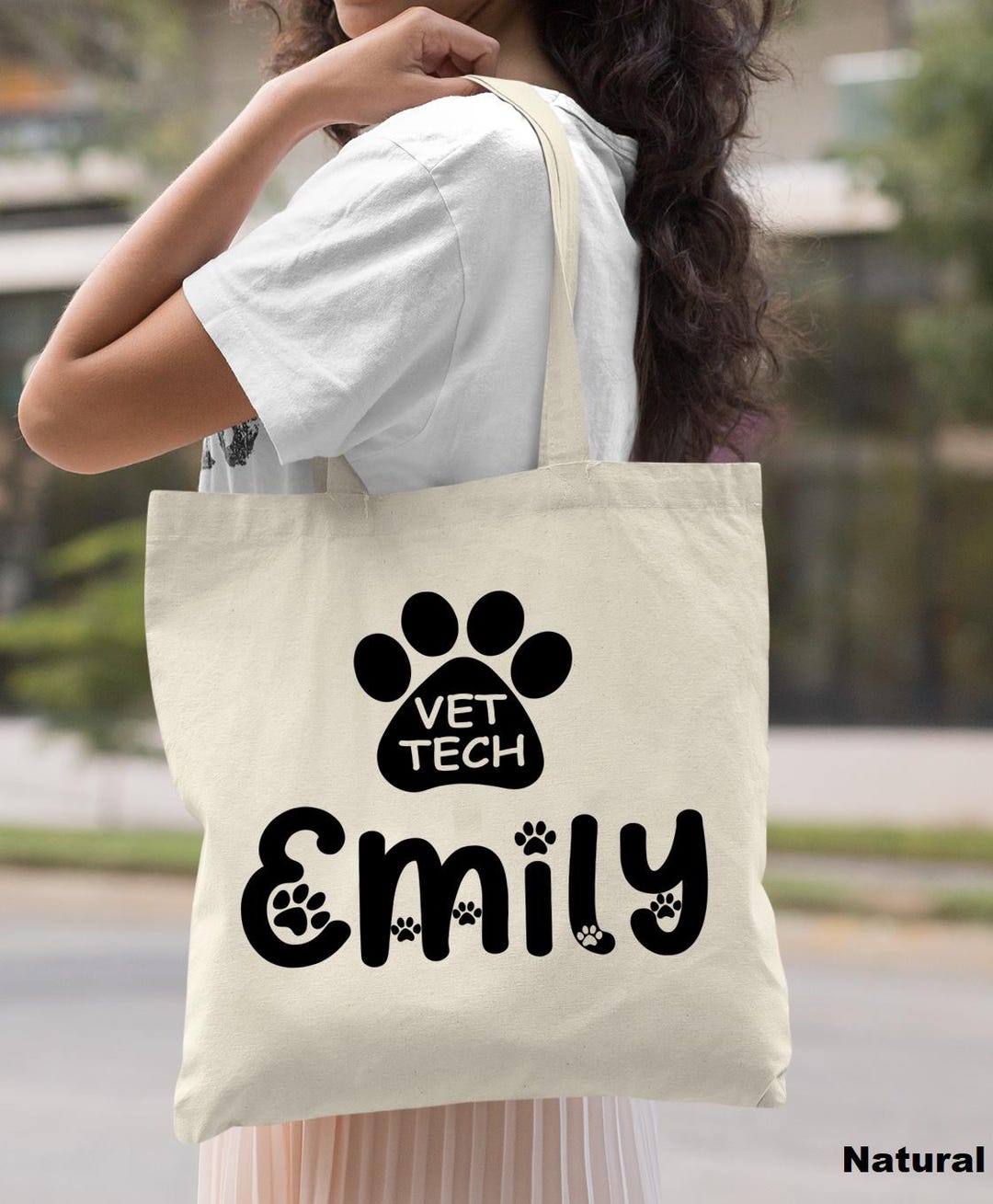 Custom Vet Tech Tote Bag: Paw Print Canvas Bag - Etsy