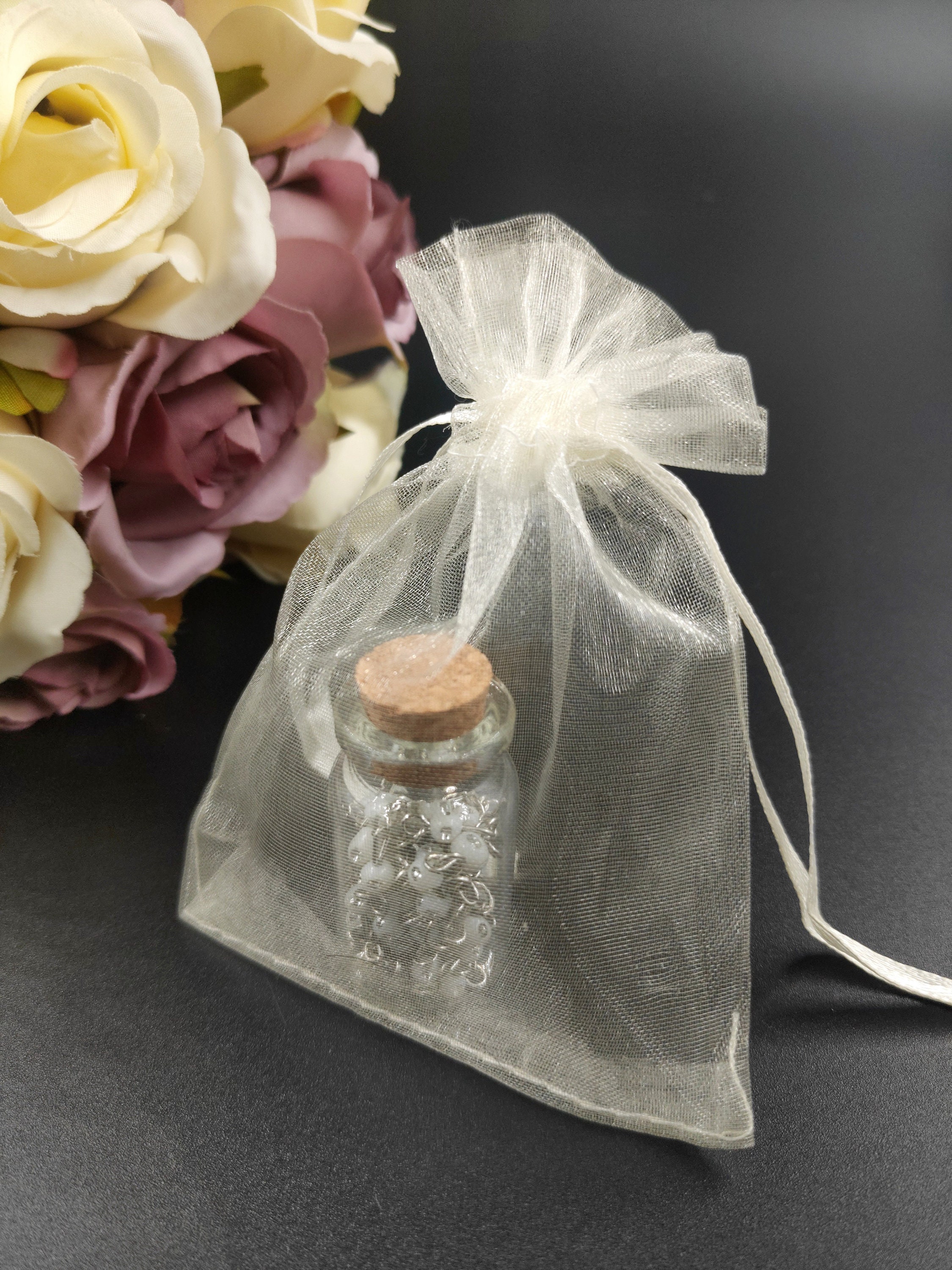 12 Glass Bottle Rosary W/ White Beaded Necklace & Crucifix - Etsy