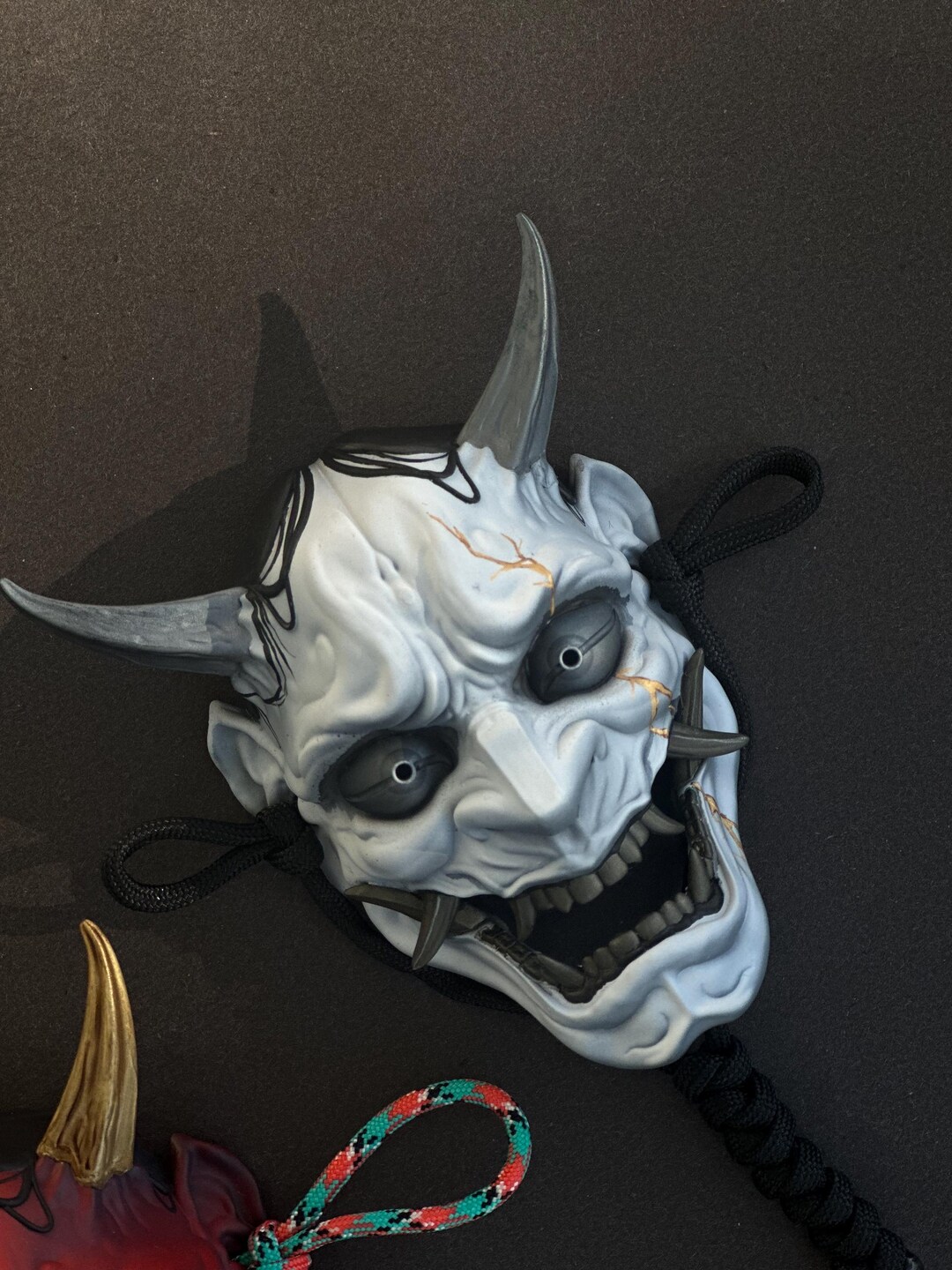 Hannya Mask, Small Decorative Wall Ornament, White Mask - Etsy