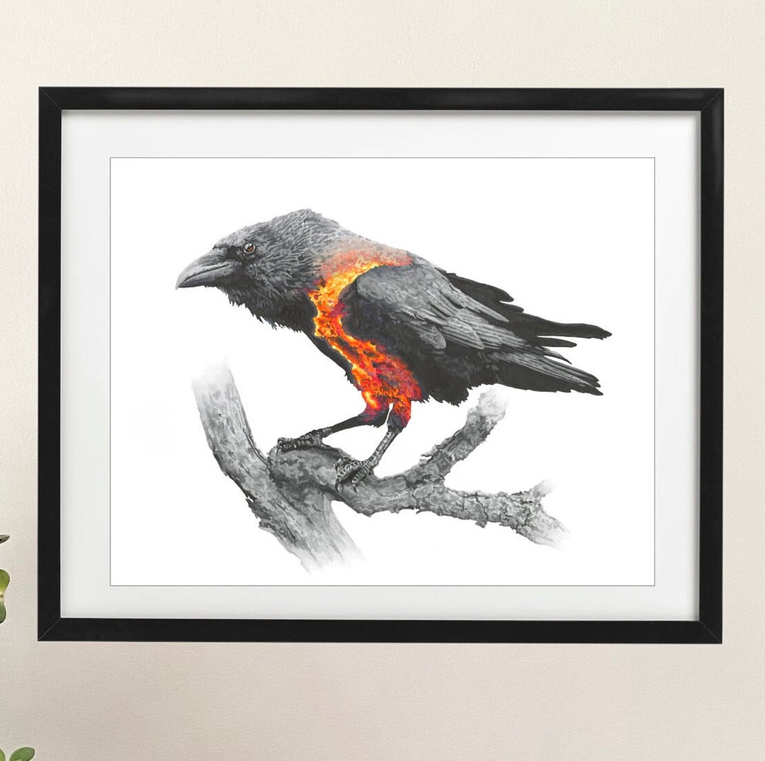 Spirit of Kilauea Alala Hawaiian Crow Wall Art 11x14 Bird Print - Etsy
