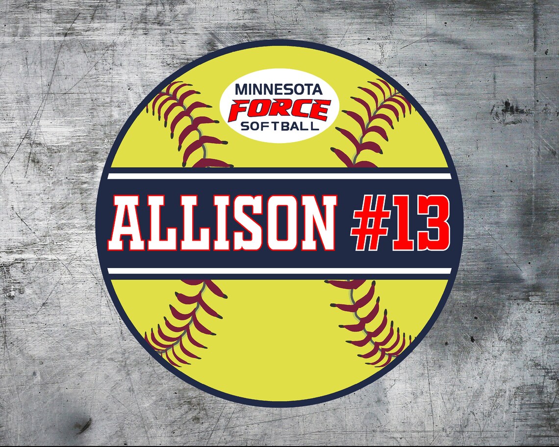 PRINTED Softball Door Sign or Locker Tag Your Logo Your - Etsy