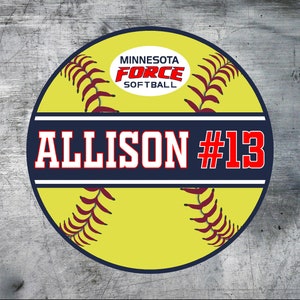 PRINTED Softball Door Sign or Locker Tag | Your Logo | Your Colors ...