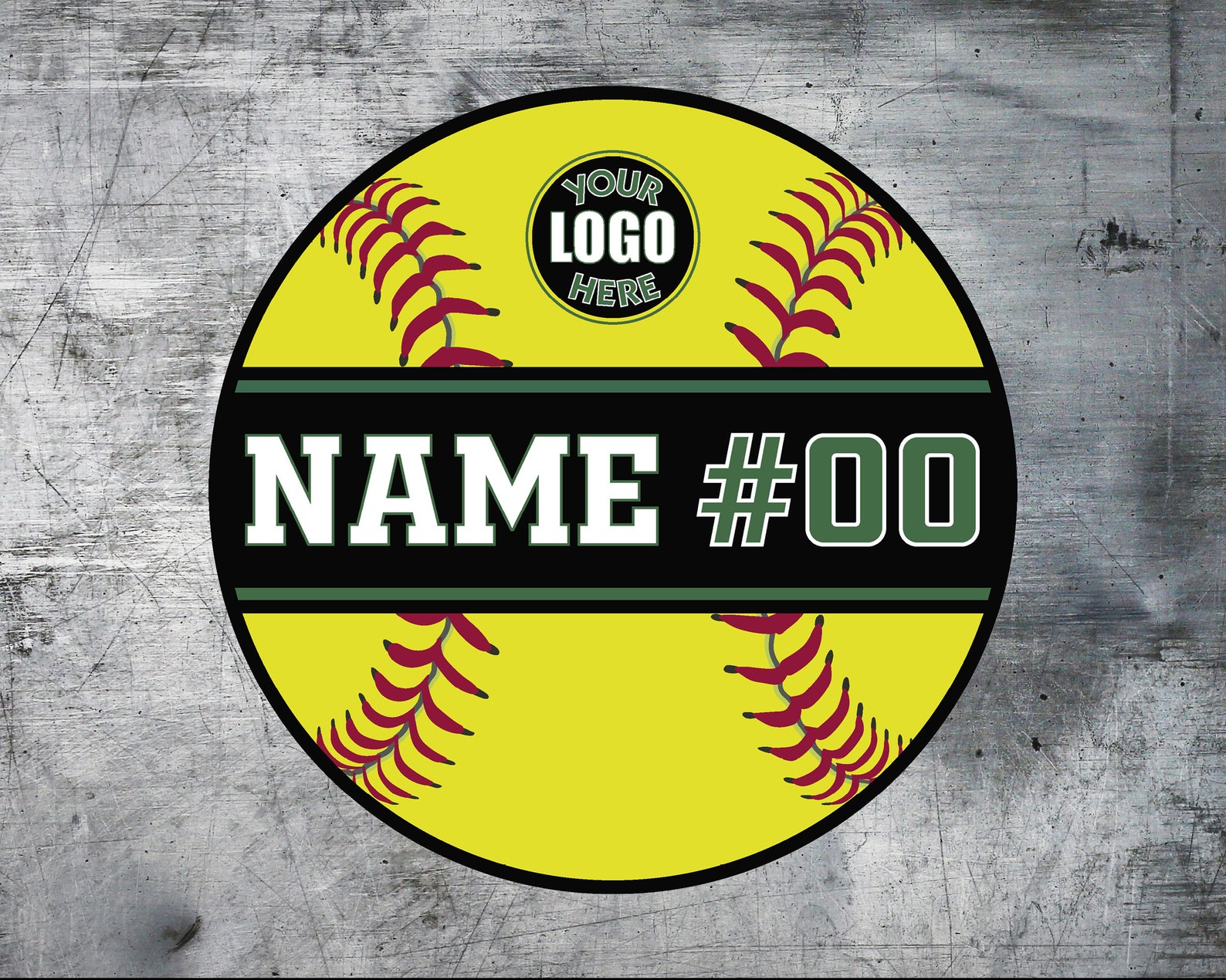 PRINTED Softball Door Sign or Locker Tag Your Logo Your - Etsy
