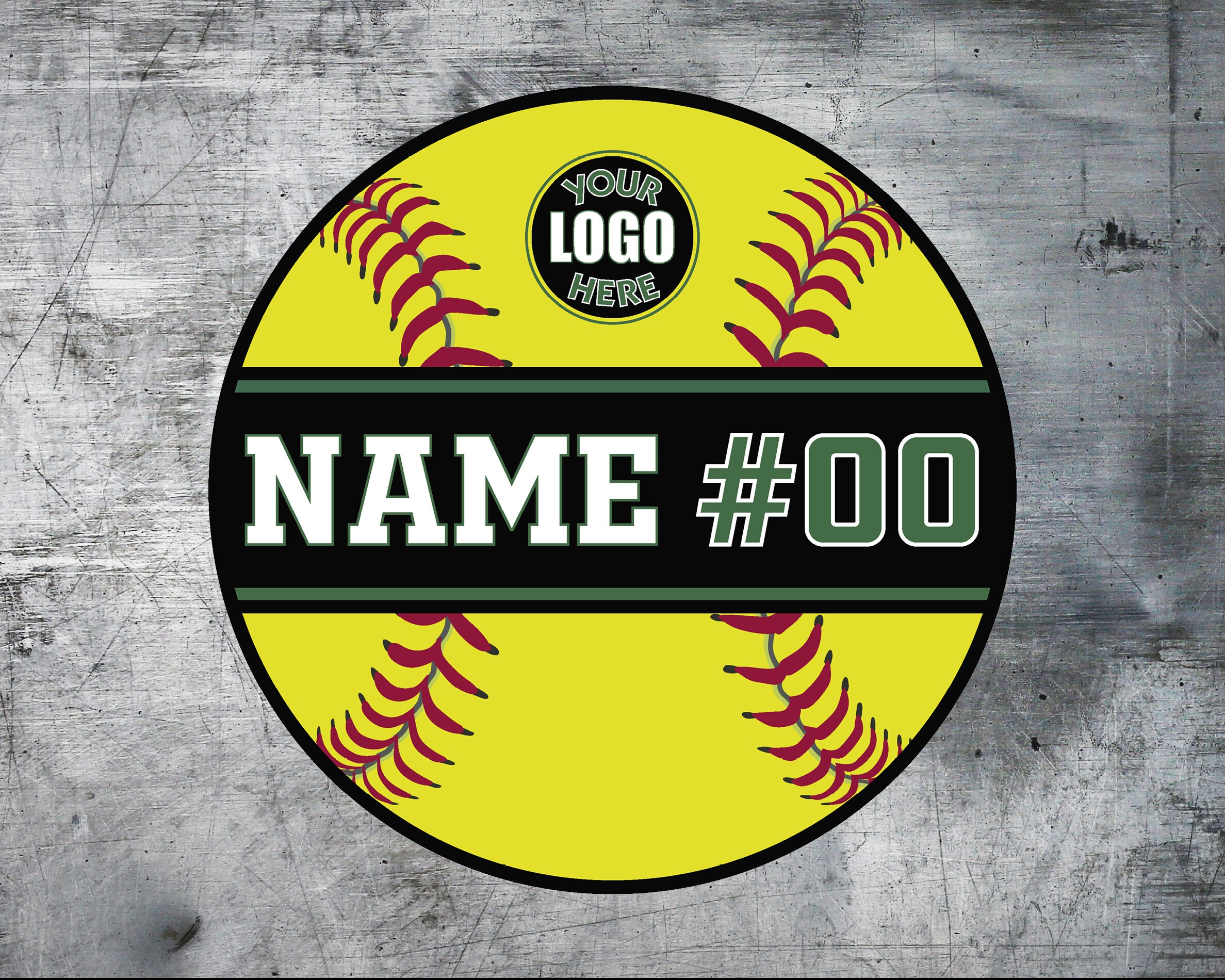 PRINTED Softball Door Sign or Locker Tag Your Logo Your - Etsy