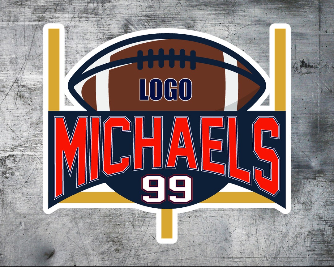 PRINTED Football Door Sign or Locker Tag Your Logo Your Colors Finished ...