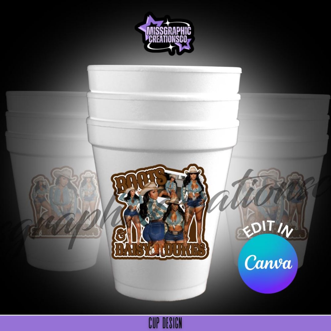 Boots & Daisy Dukes Cup: Custom Rodeo Design (digital Download Canva ...