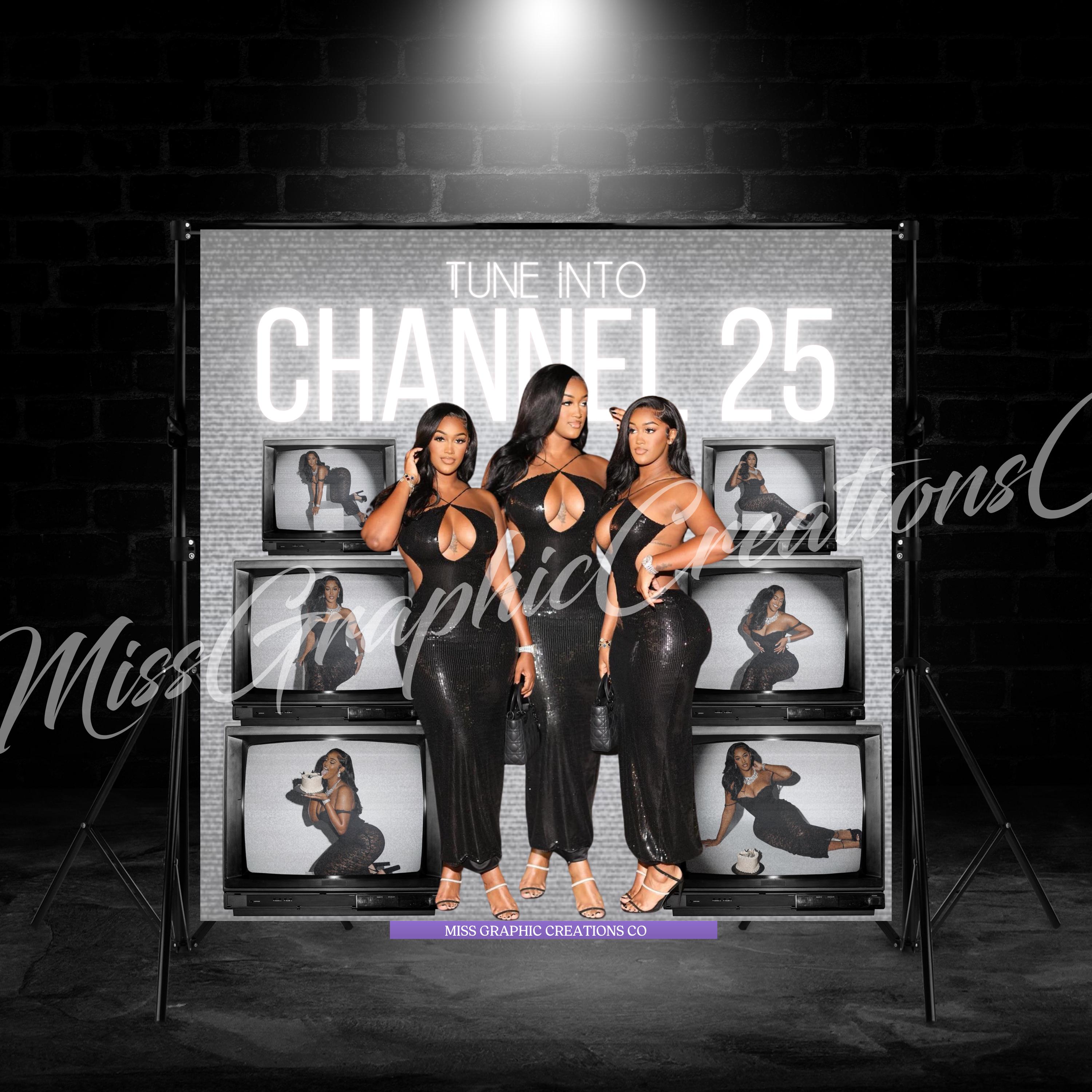 Channel ‘25’ Birthday Backdrop Design - Etsy