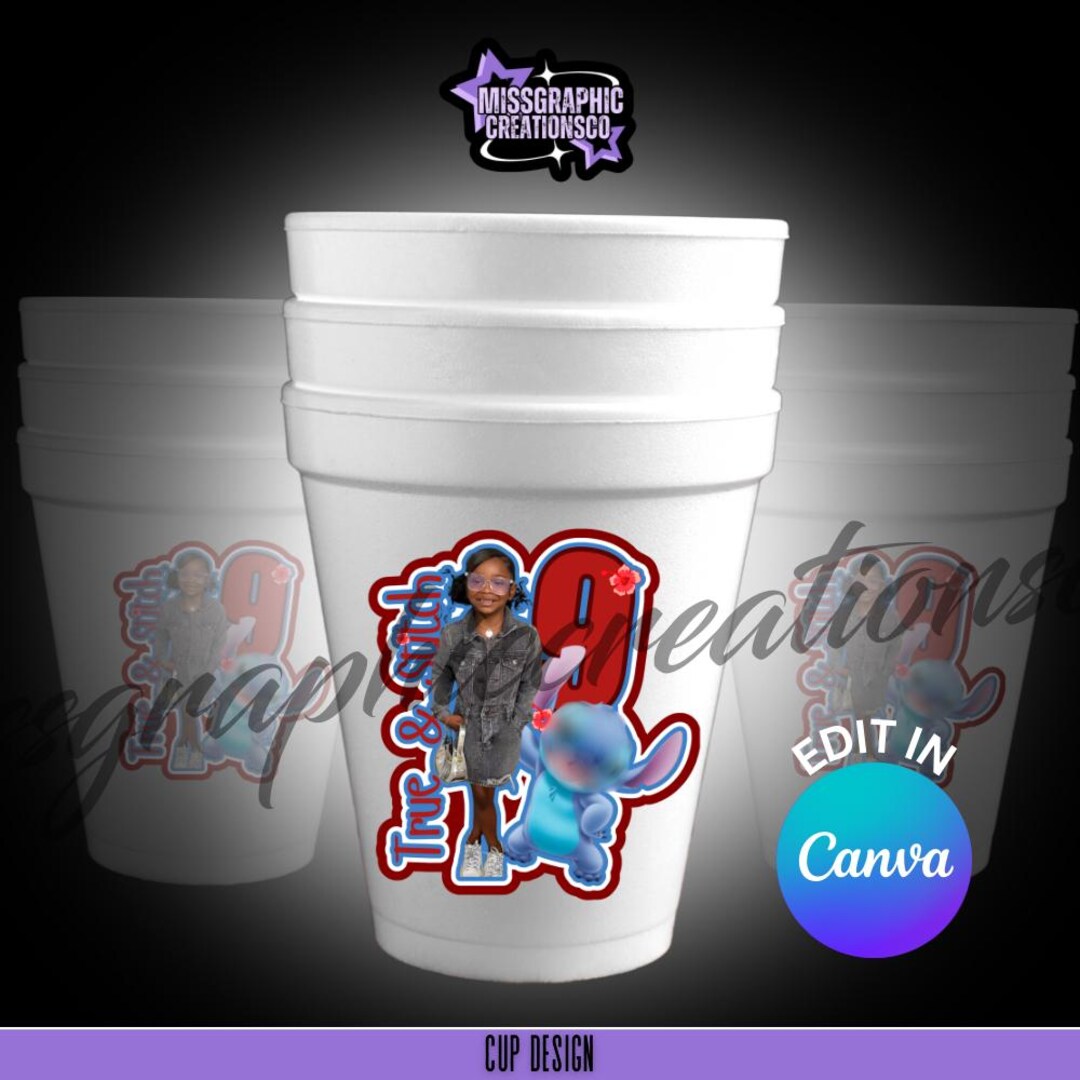 Styrofoam Cup Design: Custom Viral Stitch Template (digital Download ...
