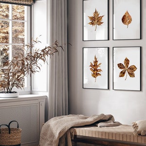 Fall Leaves Printable/ Dry Leaf Art/fall Leaves Watercolor Painting ...