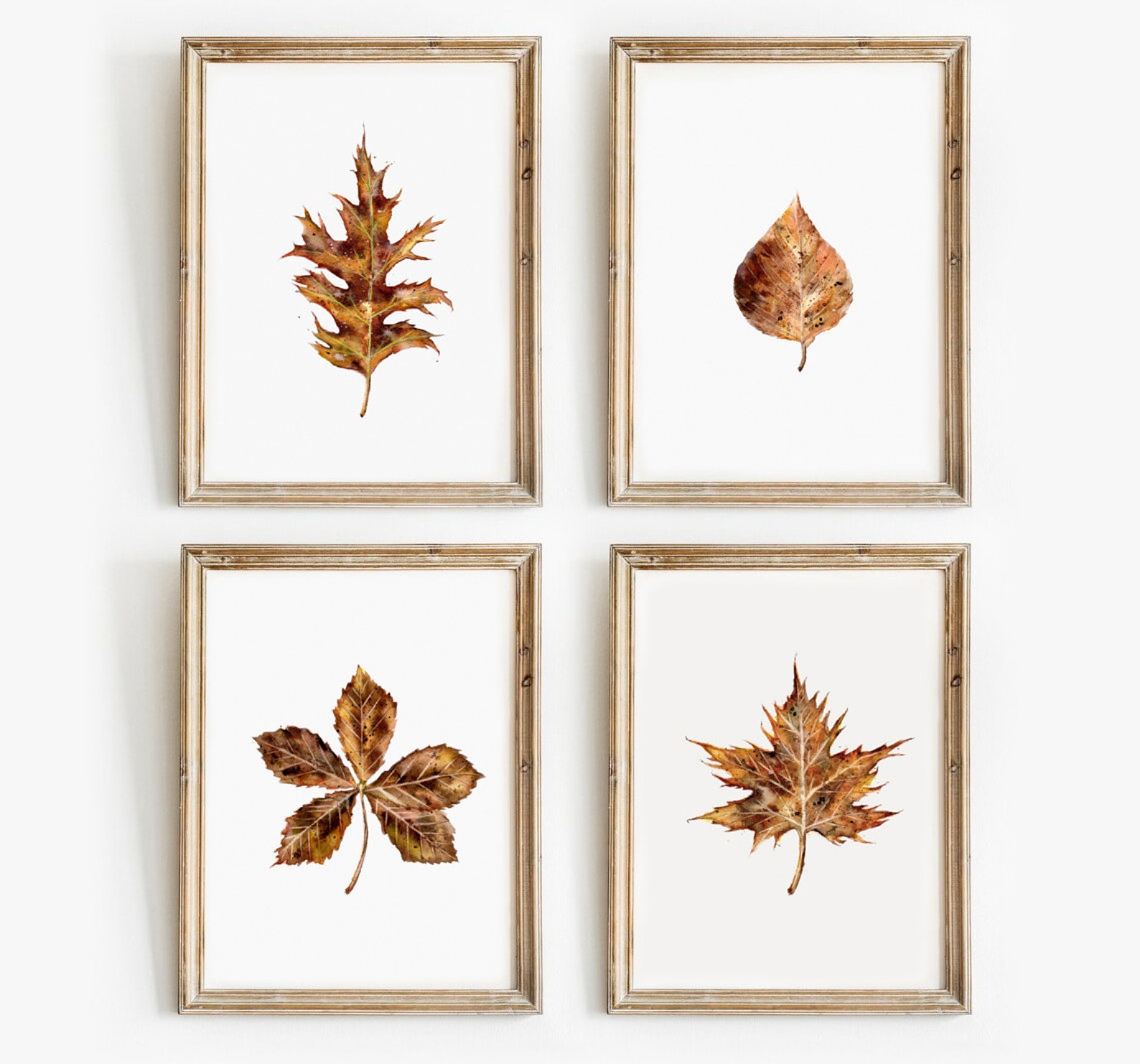 Fall Leaves Printable/ Dry Leaf Art/fall Leaves Watercolor Painting ...
