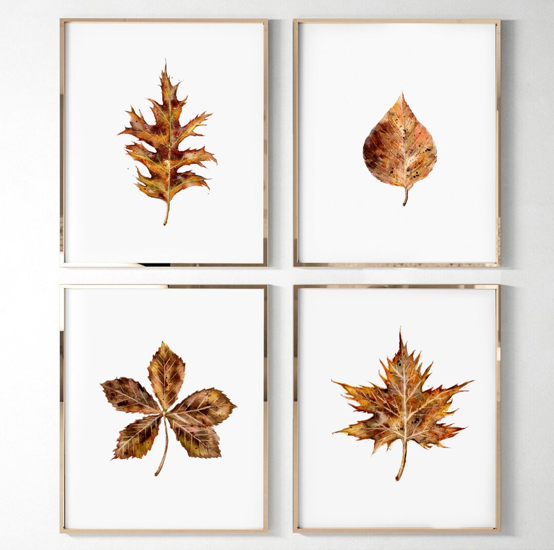 Fall Leaves Printable, Dry Leaf Art,fall Leaves Watercolor Painting ...