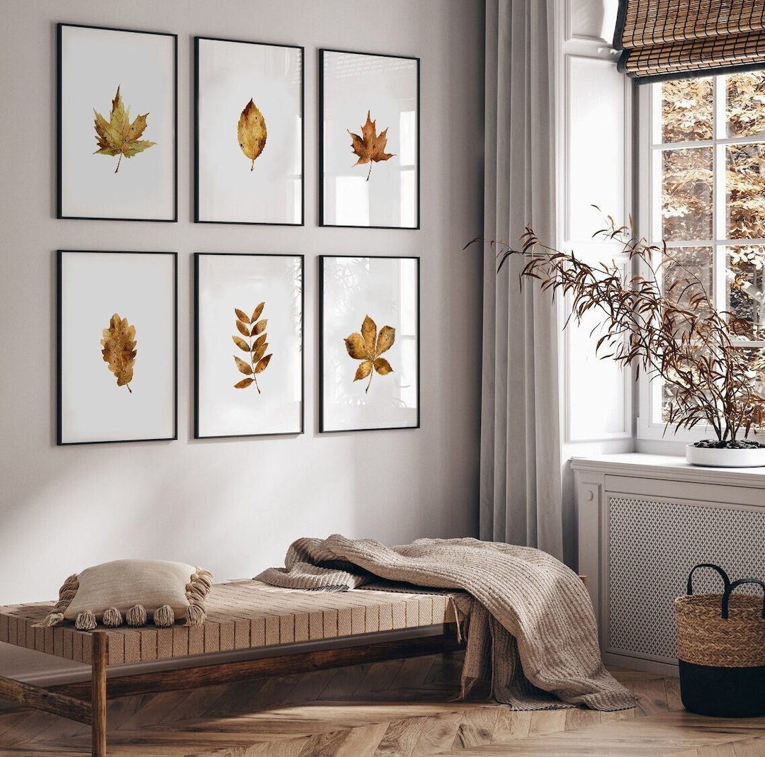 Fall Leaves Printable/watercolor Fall Leaf/fall Wall Art Set of 6 ...