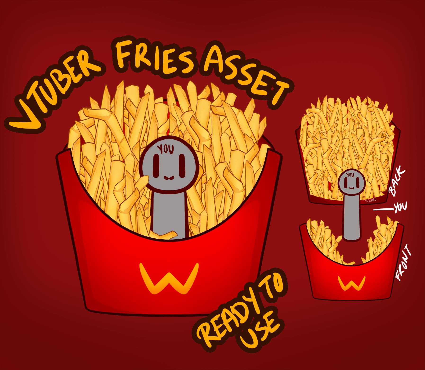 Fries Asset - Vtuber Asset - Twitch - Stream - Discord - Decoration - Etsy