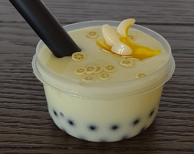 Banana Boba Slime *scented* (diy Slime, Thick & Glossy Slime, Gift ...
