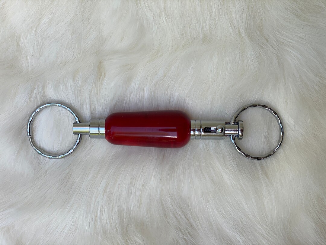 Hand-turned Red Acrylic Double Keychain - Etsy