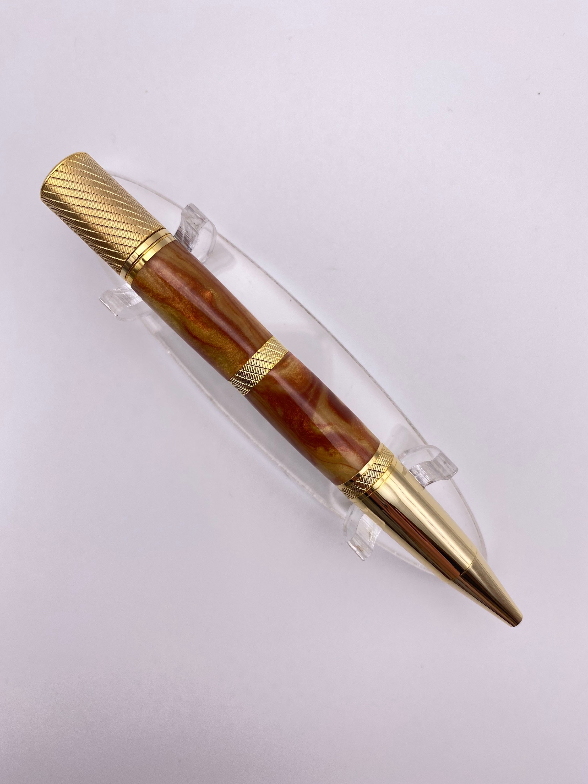 Hand-turned Pluma Style Copper and Gold Finish Twist Pen - Etsy