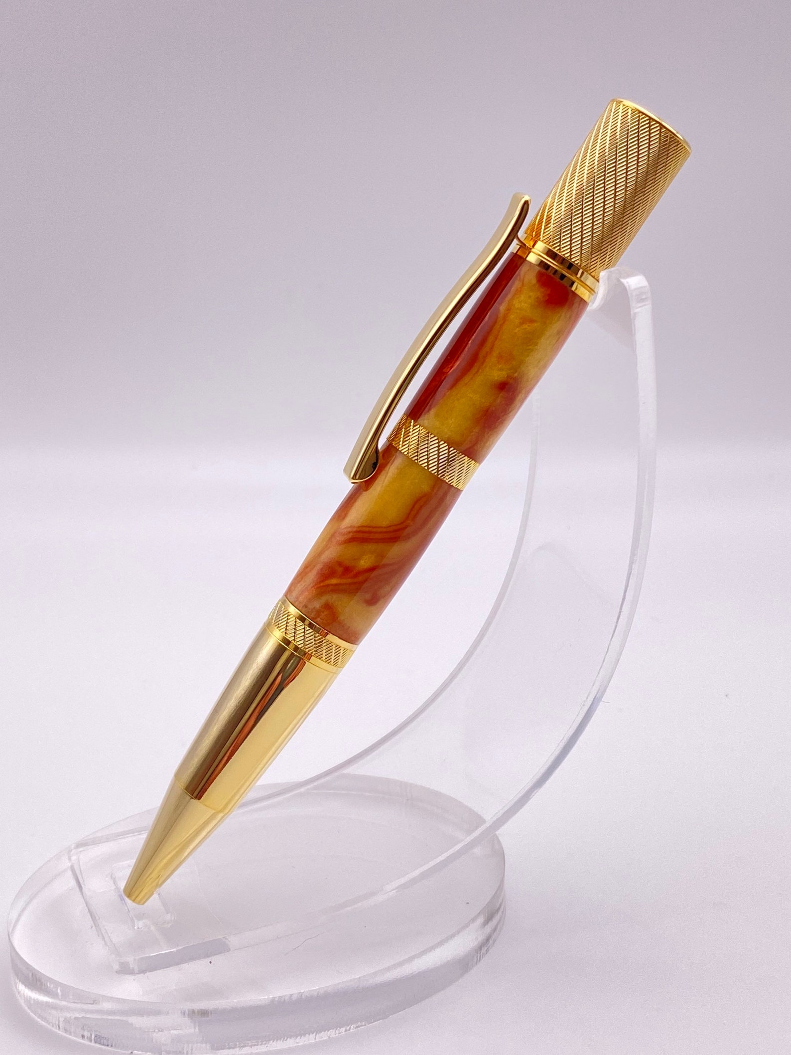 Hand-turned Pluma Style Copper and Gold Finish Twist Pen - Etsy