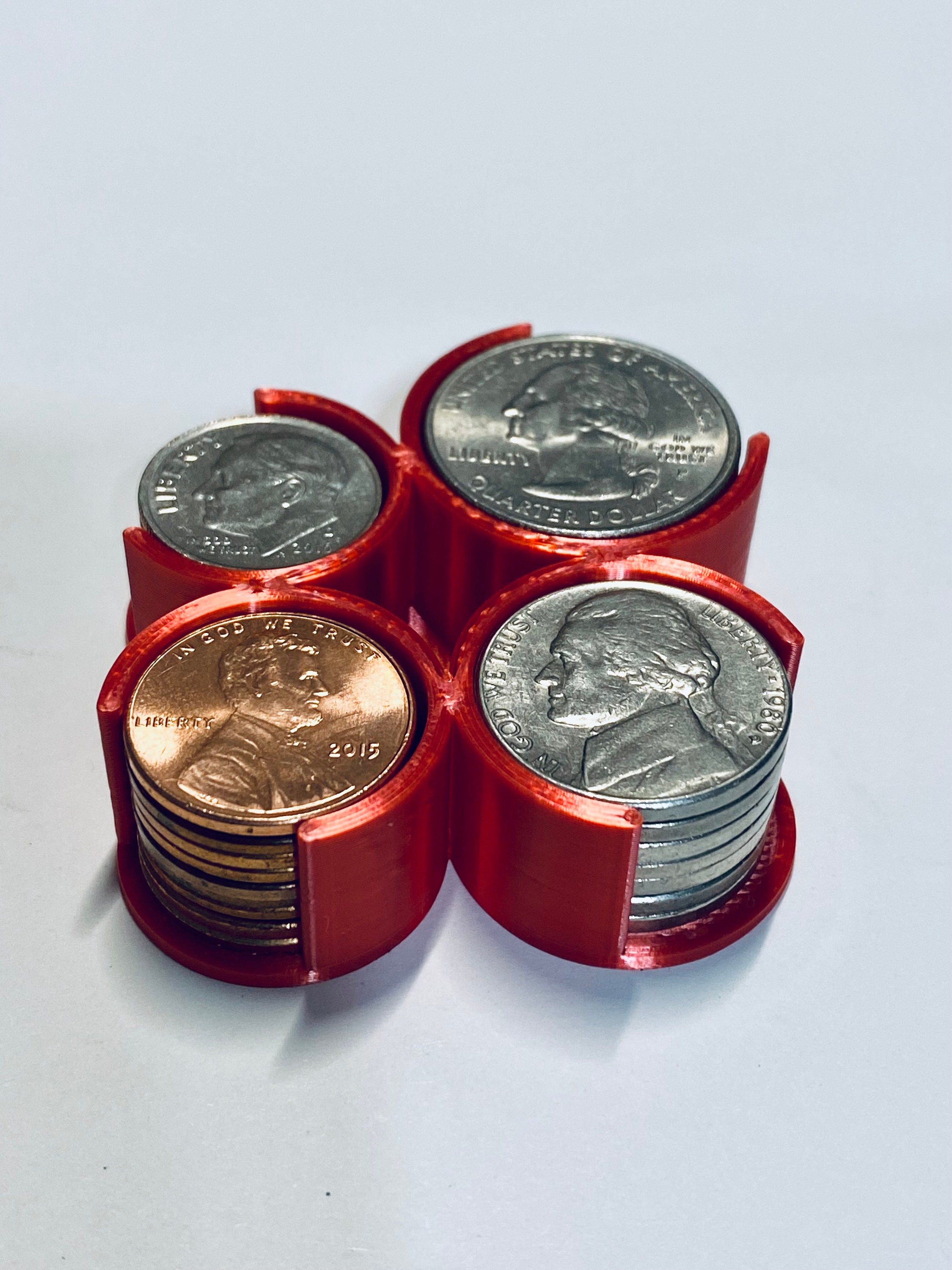 Coin Holder Quarters Nickels Dimes And Pennies Etsy