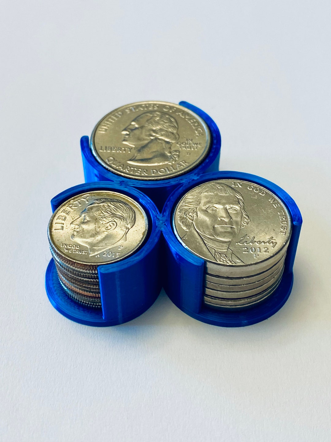 3d Printed Coin Holder Quarters Nickels And Dimes Etsy