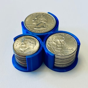 3D Printed Coin Holder - Quarters, Nickels, and Dimes - Etsy