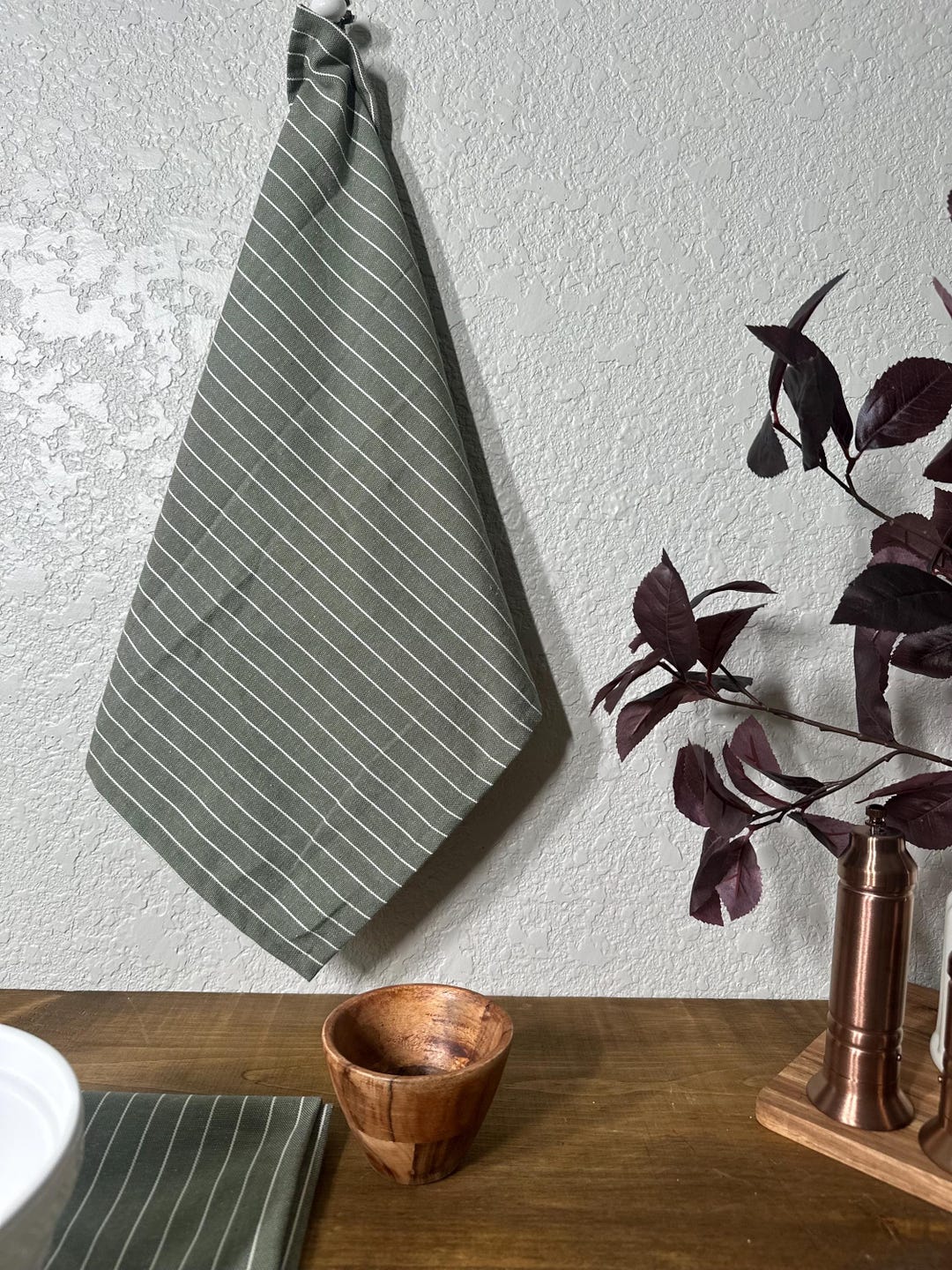 Mocha Handmade Fall Tea Towel: Rustic Farmhouse Kitchen Linen - Etsy