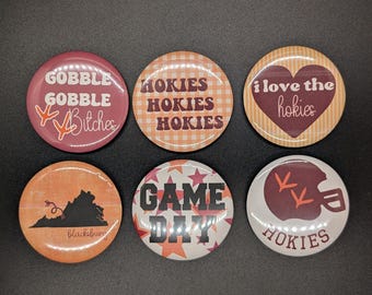 Virginia Inspired Game Day Buttons | Pin Hokies Fan Accessories Spirit ...