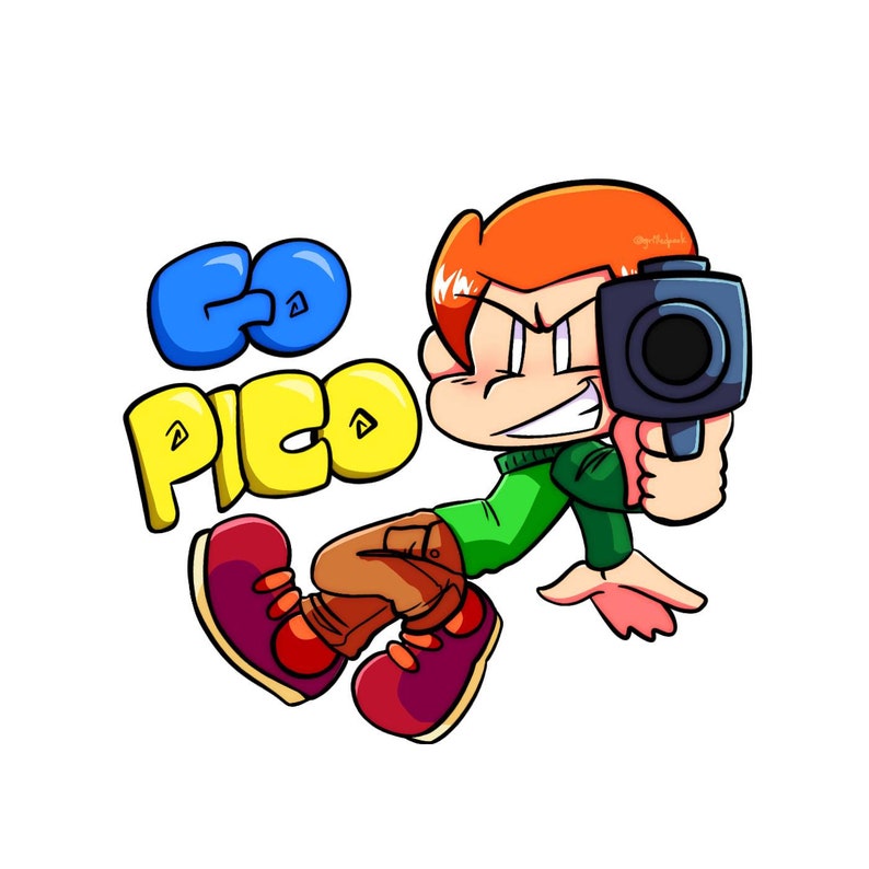 Go Pico Friday Night Funkin Newgrounds Unofficial Sticker - Etsy