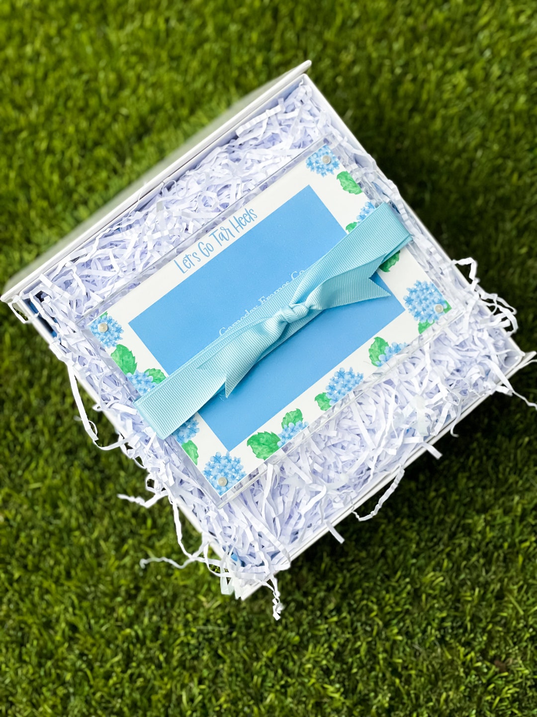 Preppy Blue Hydrangea Dorm Decor Personalized College Accessories ...