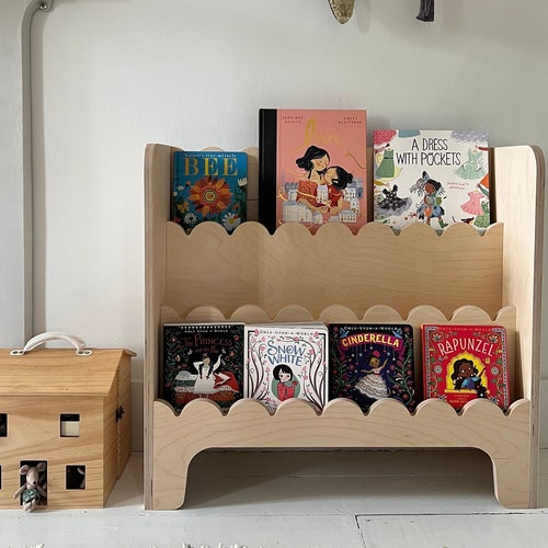 Scalloped Montessori Children's Bookcase Scallop Shelf - Etsy