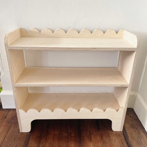 Scalloped Montessori Children's Toy Shelf – Charming Scallop Shelf for ...