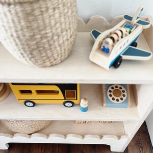 Scalloped Montessori Children's Toy Shelf – Charming Scallop Shelf for ...