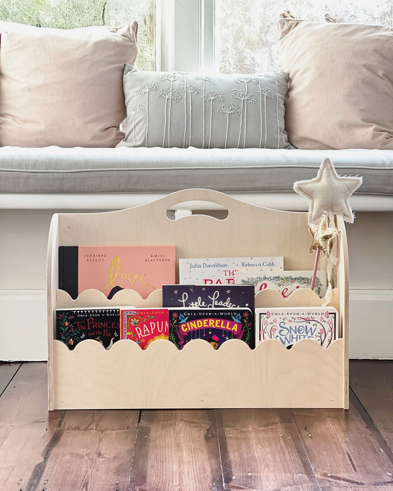 Scalloped Montessori Portable Bookcase Library Scallop Book - Etsy