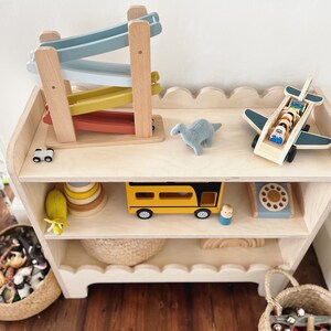 Scalloped Montessori Children's Toy Shelf – Charming Scallop Shelf for ...