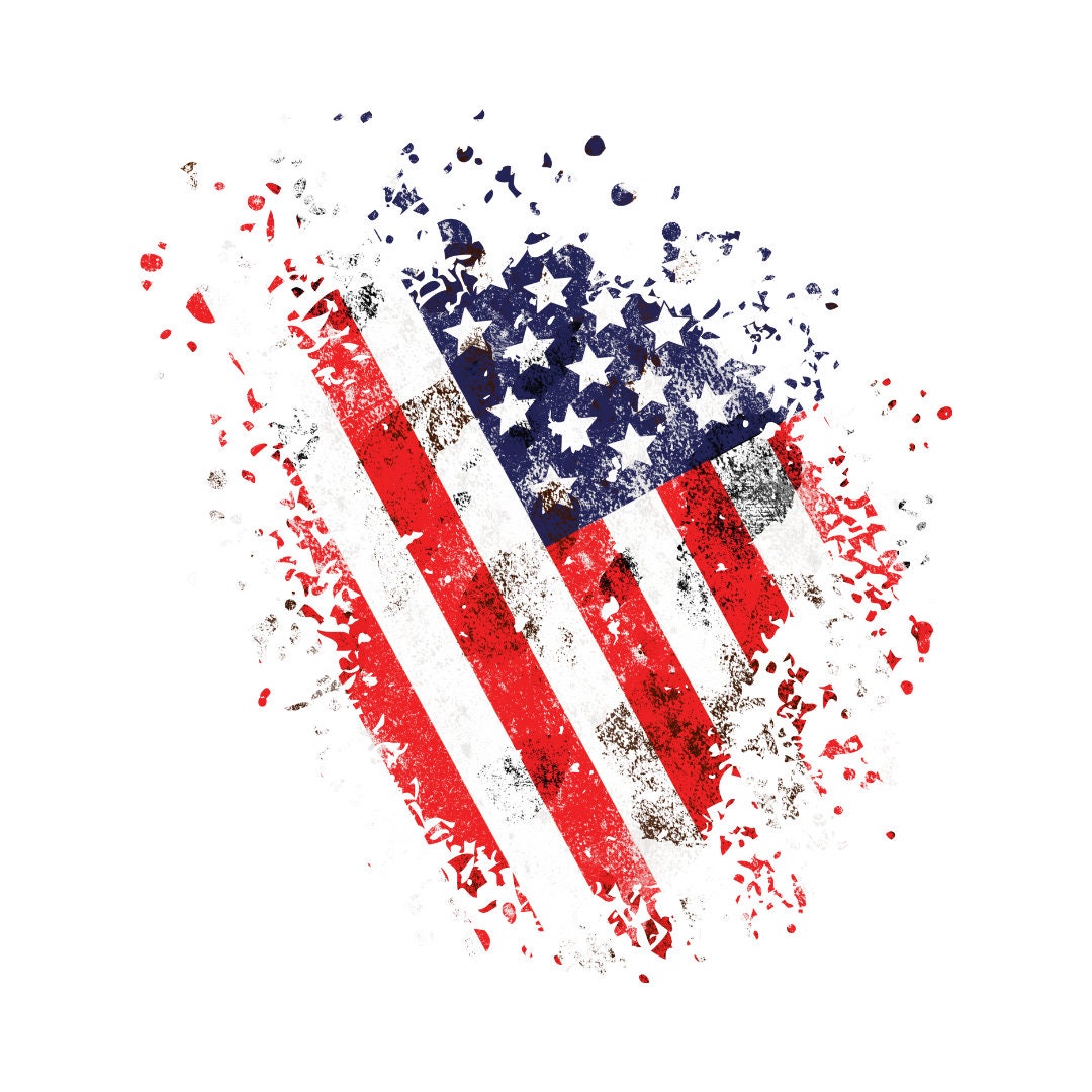 Distorted American Flag Png - Etsy
