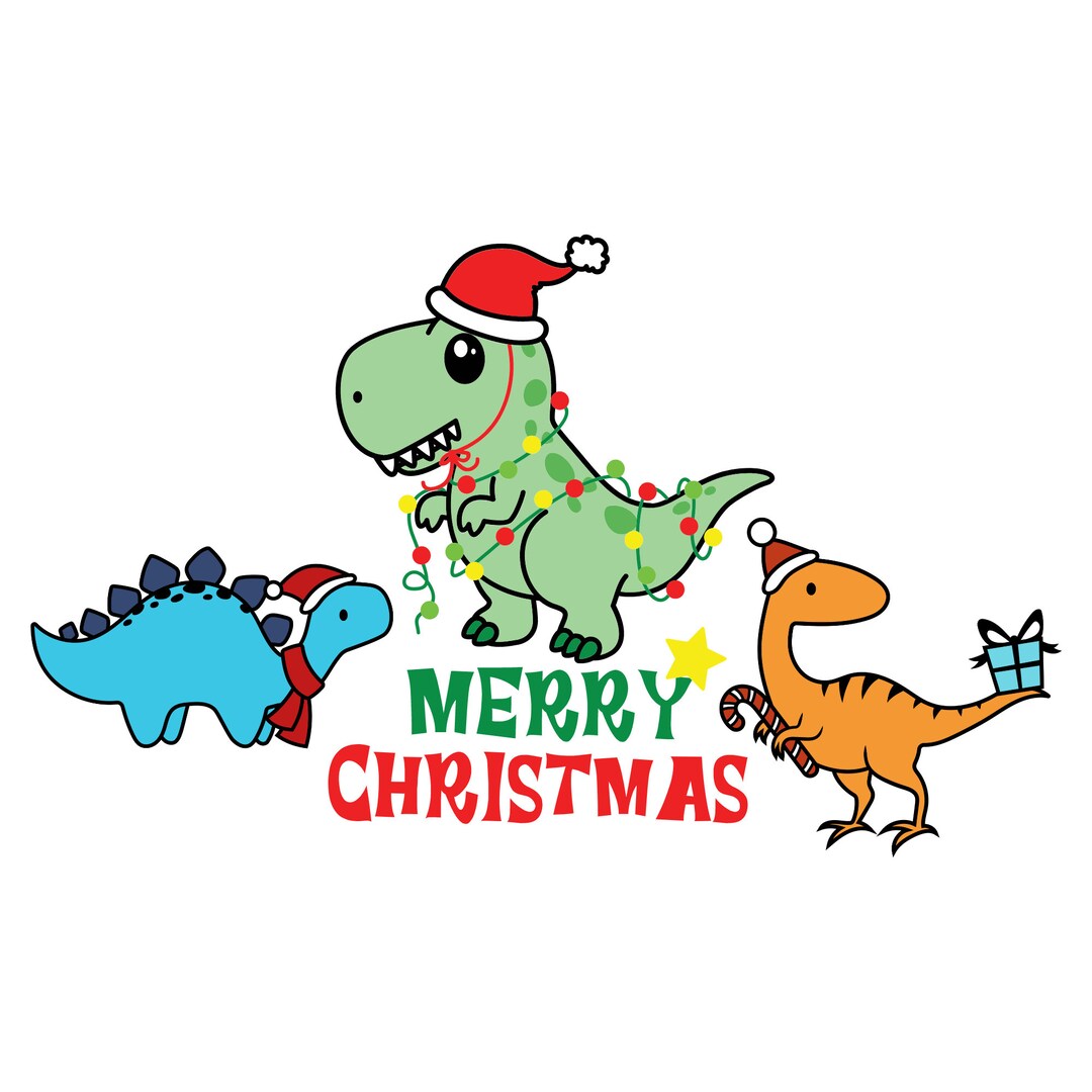 Christmas Dinosaurs With Presents and Friends, Xmas Fun, PNG - Etsy