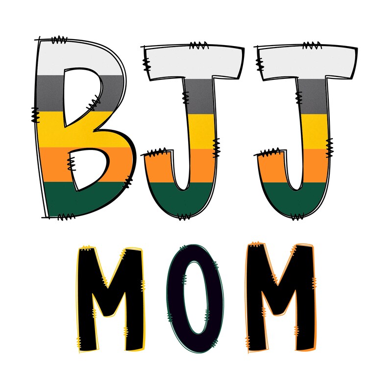 Cute BJJ Mom Doodle Letters Kids Belts, PNG - Etsy