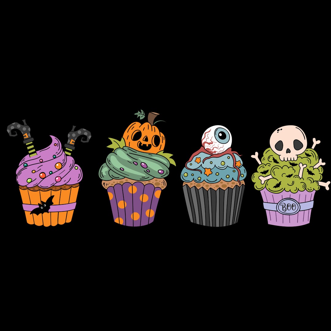 Spooky Halloween Cupcakes PNG - Etsy