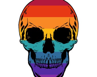 Rainbow Skull Clipart, Vibrant Skull Illustrations, PNG and SVG ...