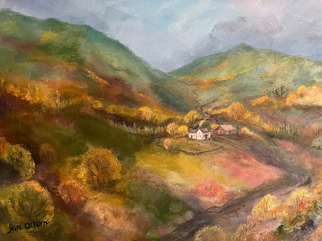 Farm Oil Painting Homestead Painting Family Farm Art Rural Oil Art ...