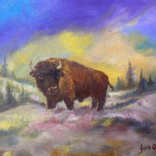 Bison Painting - Etsy