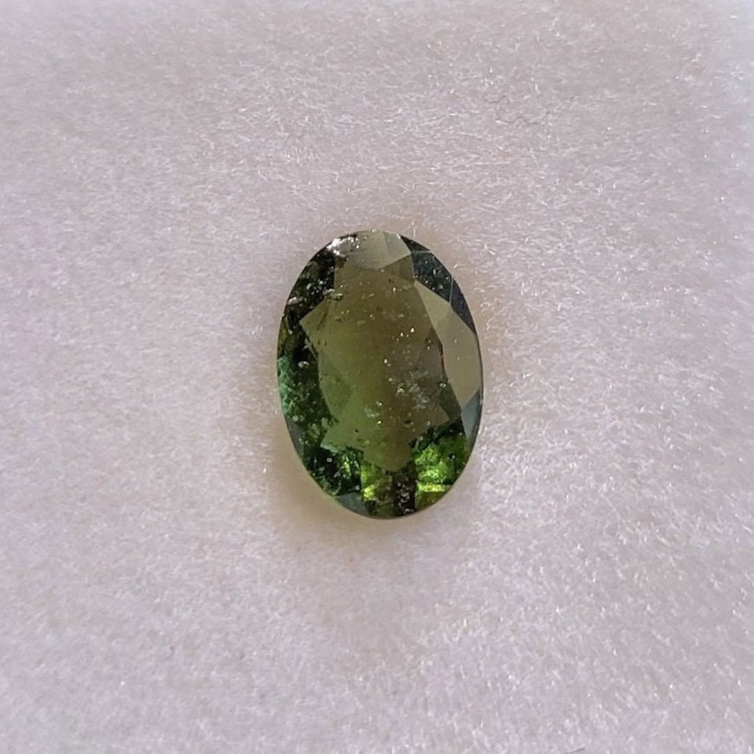 Rare Moldavite Faceted Oval Gemstone - Etsy
