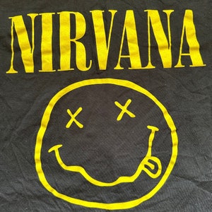 Nirvana! Iconic Yellow Smiley Face Black Graphic Tee! - Etsy