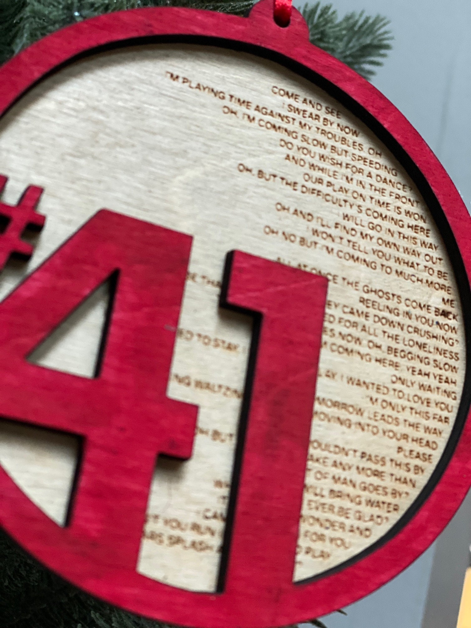 Number 41 Lyrics Layered Wood Ornament - Etsy