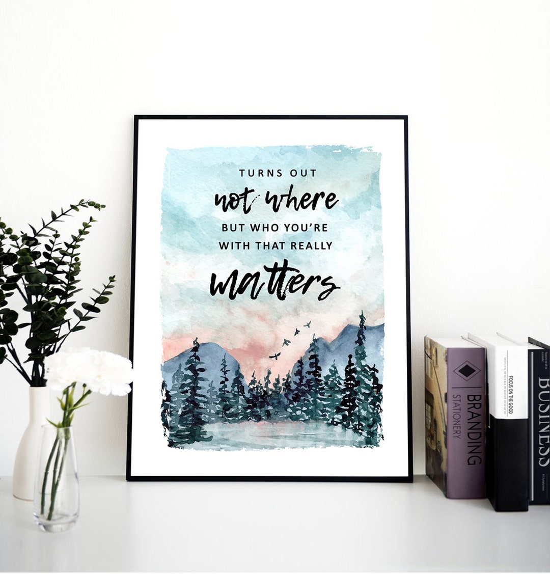 Inspirational Watercolor Art Print: Mountain Landscape (11"x 14") - Etsy